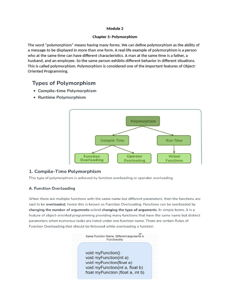 Module 2 Chapter 1 Polymorphism | PDF