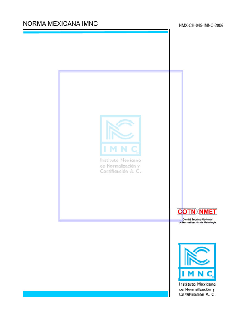 NMX CH 049 Imnc 2006 | PDF | Calibración | Error estándar