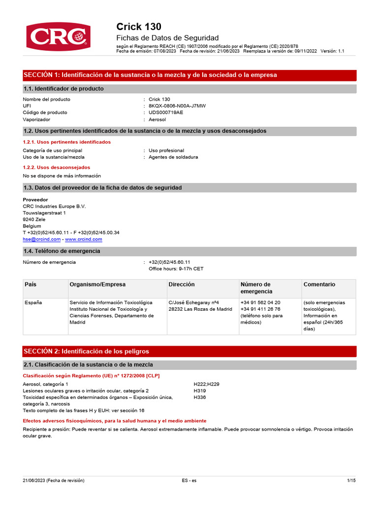 Crick 130 | PDF | Ventilación (Arquitectura) | Compuesto orgánico volátil