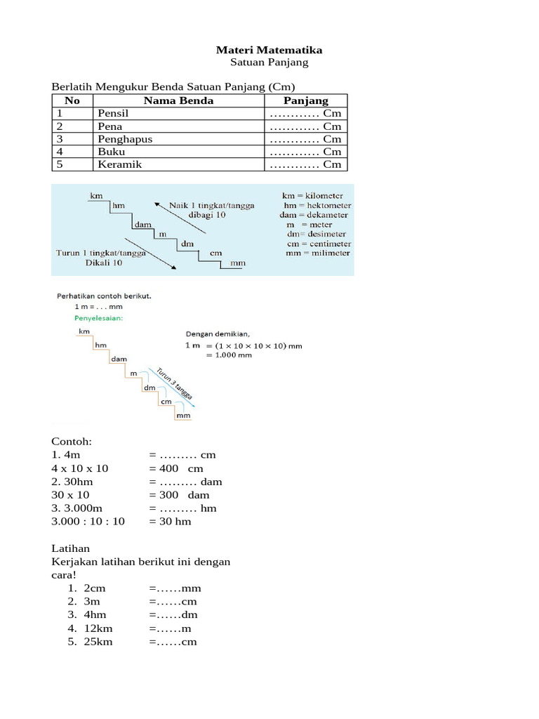 Satuan panjang dan satuan berat | PDF