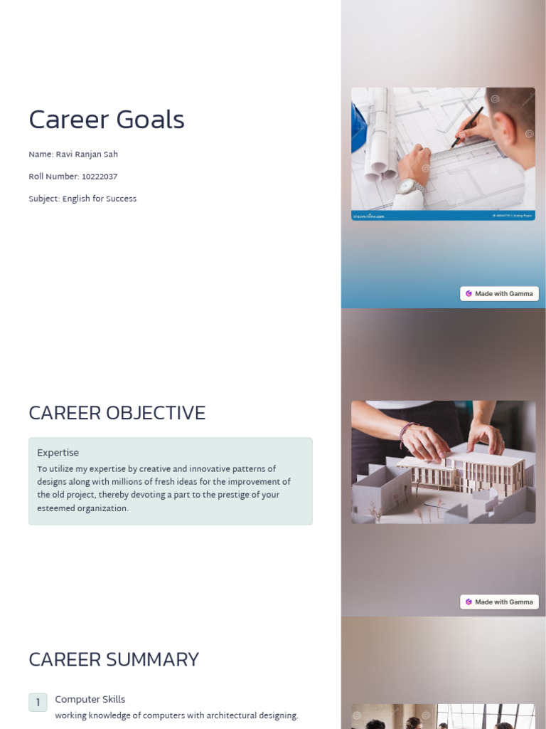 Career Goals and Objectives of Ravi Ranjan | PDF