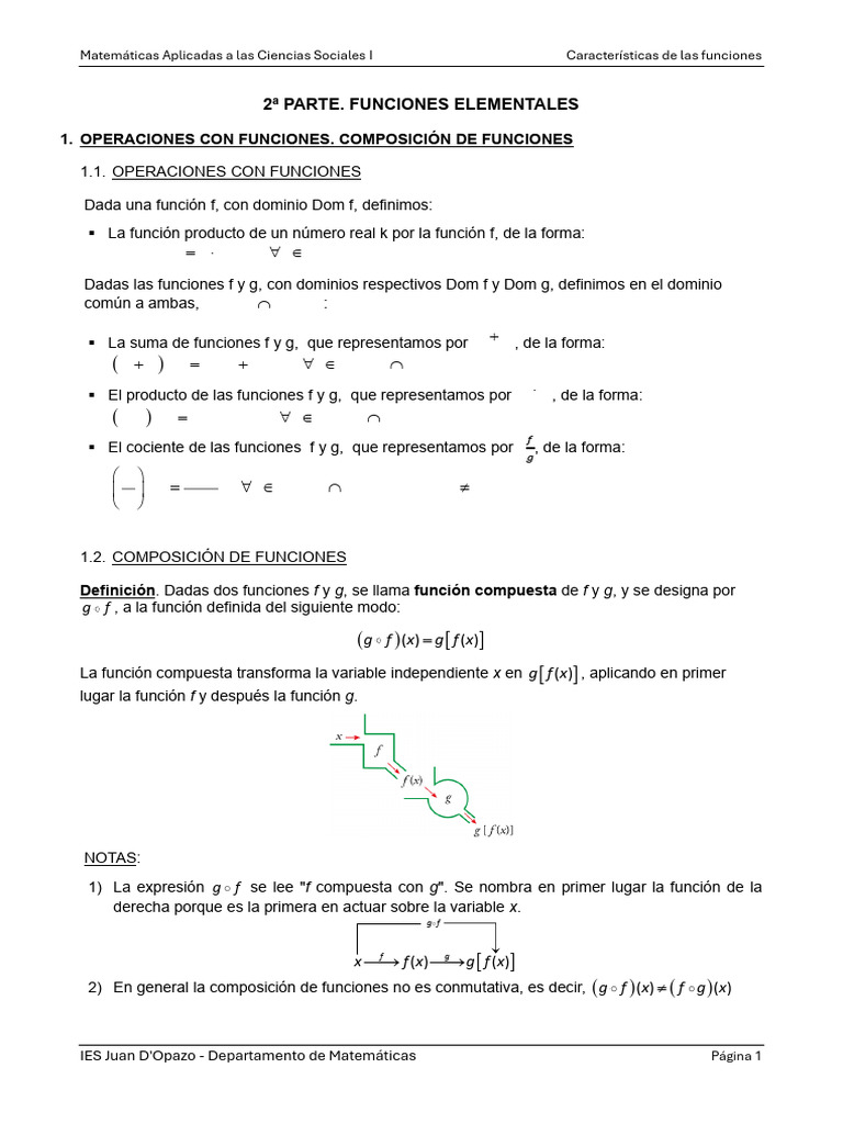 2 PARTE Funciones Elementales Alumnos | PDF | Función (Matemáticas) | Lógica matemática