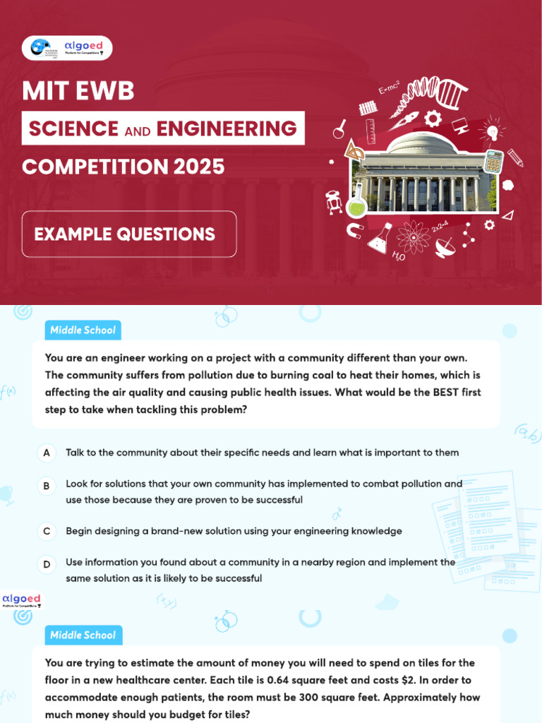 Mit Ewb: Competition 2025 Science Engineering | PDF | Vaccines | Water