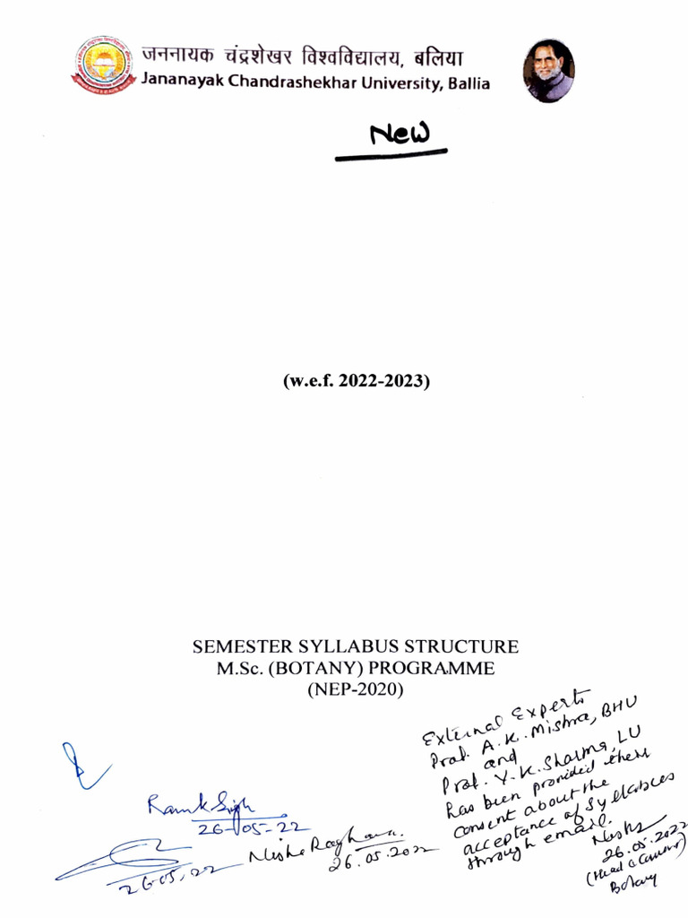 M.Sc. Botany Syllabus 2022-23 | PDF