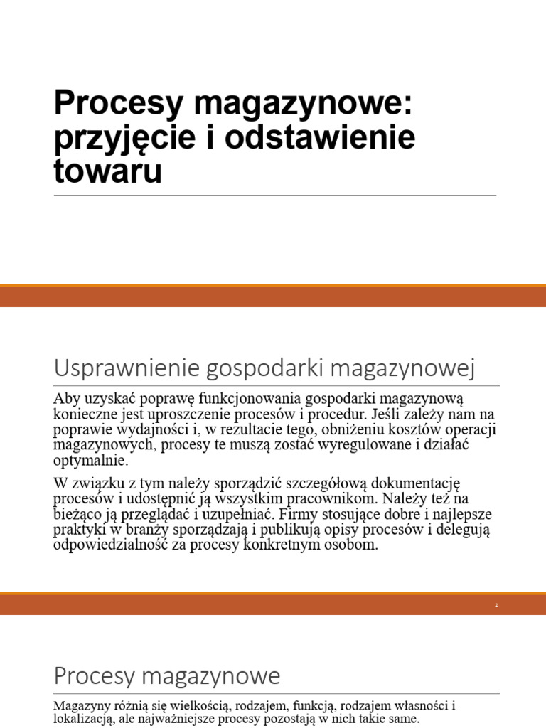 3.procesy Magazynowe | PDF