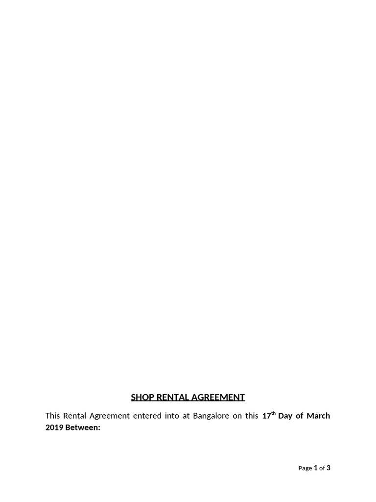 SHOP RENTAL AGREEMENT | PDF | Leasehold Estate | Landlord–Tenant Law
