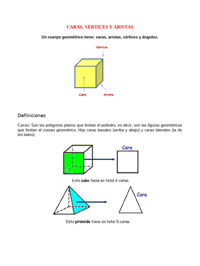 Caras, Vertices y Aristas | PDF