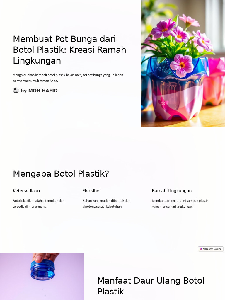 Membuat-Pot-Bunga-dari-Botol-Plastik-Kreasi-Ramah-Lingkungan | PDF