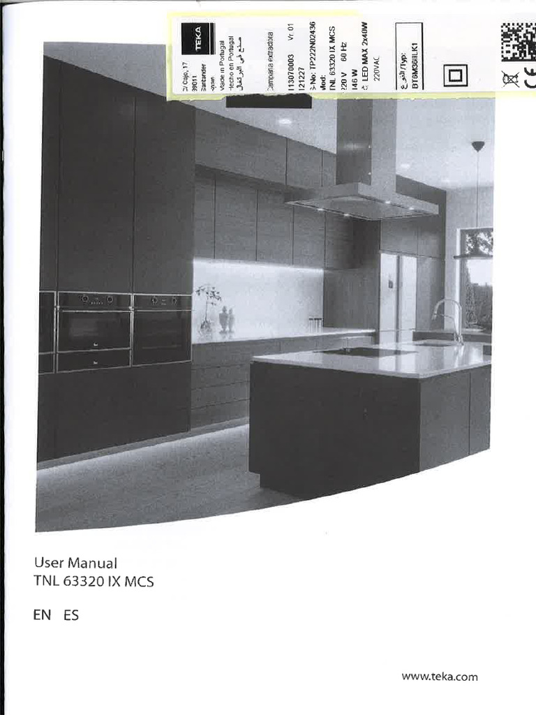 Manual TNL 63320 Campana Teka | PDF