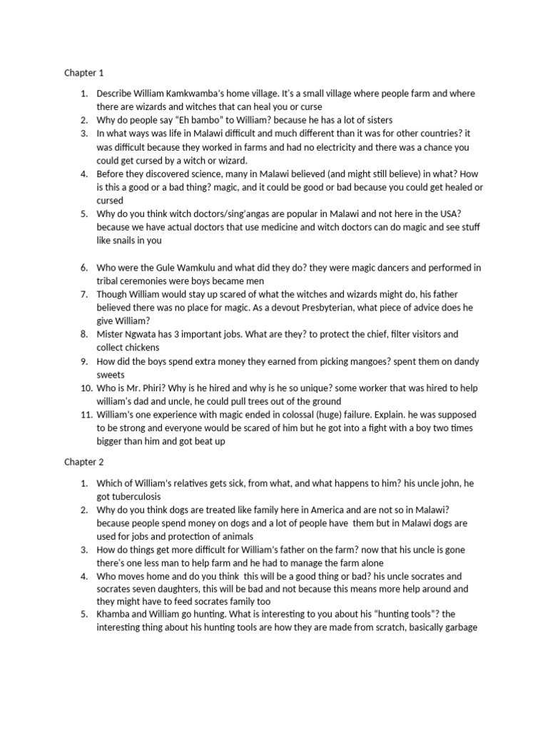 Chapter 1 Boy Who Harnessed The Wind | PDF