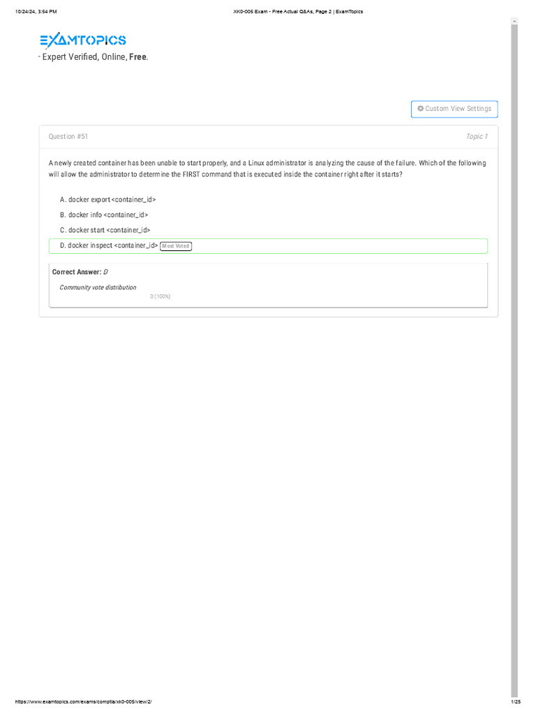 XK0-005 Exam - Free Actual Q&As, Page 2 _ ExamTopics 51-100 | PDF ...