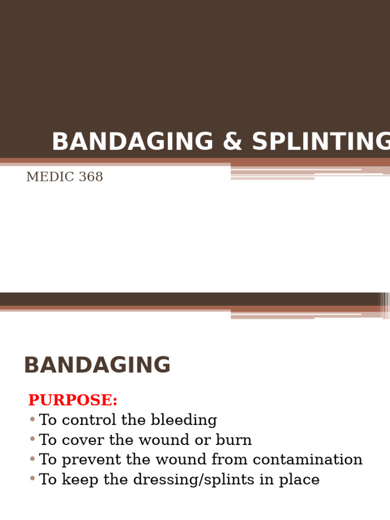 Bandaging Splinting Pdf
