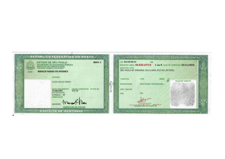 Órgão Expedidor do RG e Identidade | PDF