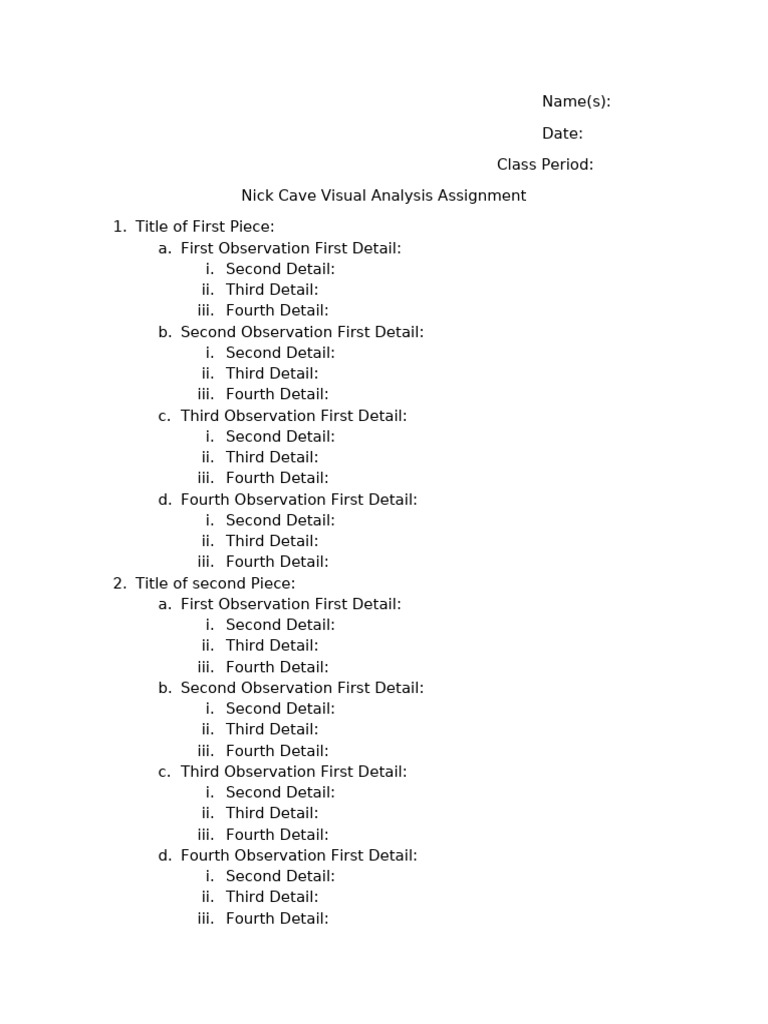 Nick Cave Visual Analysis | PDF