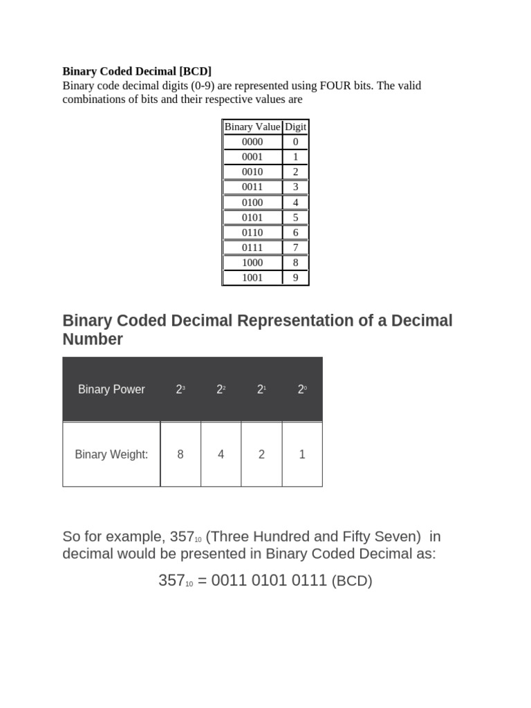 Binary Coded Decimal | PDF | Binary Coded Decimal | Decimal