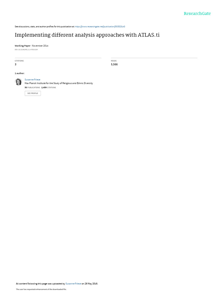 Analysis Approaches Using ATLAS.ti | PDF | Methodology | Qualitative Research