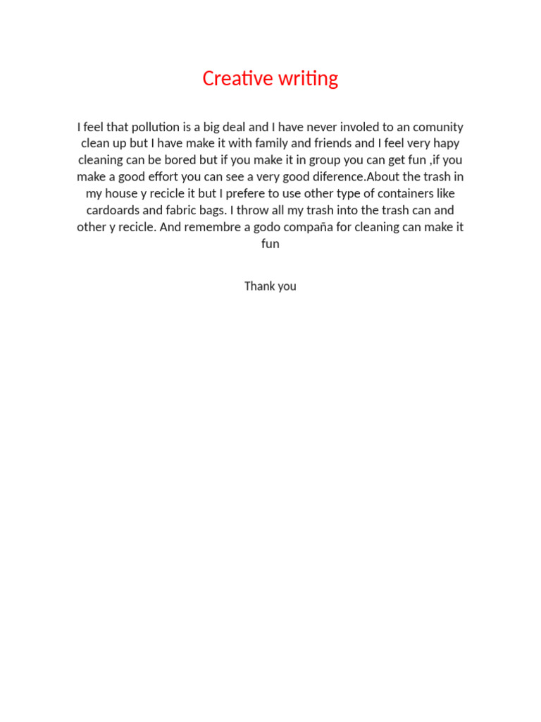 Creative Writing | PDF