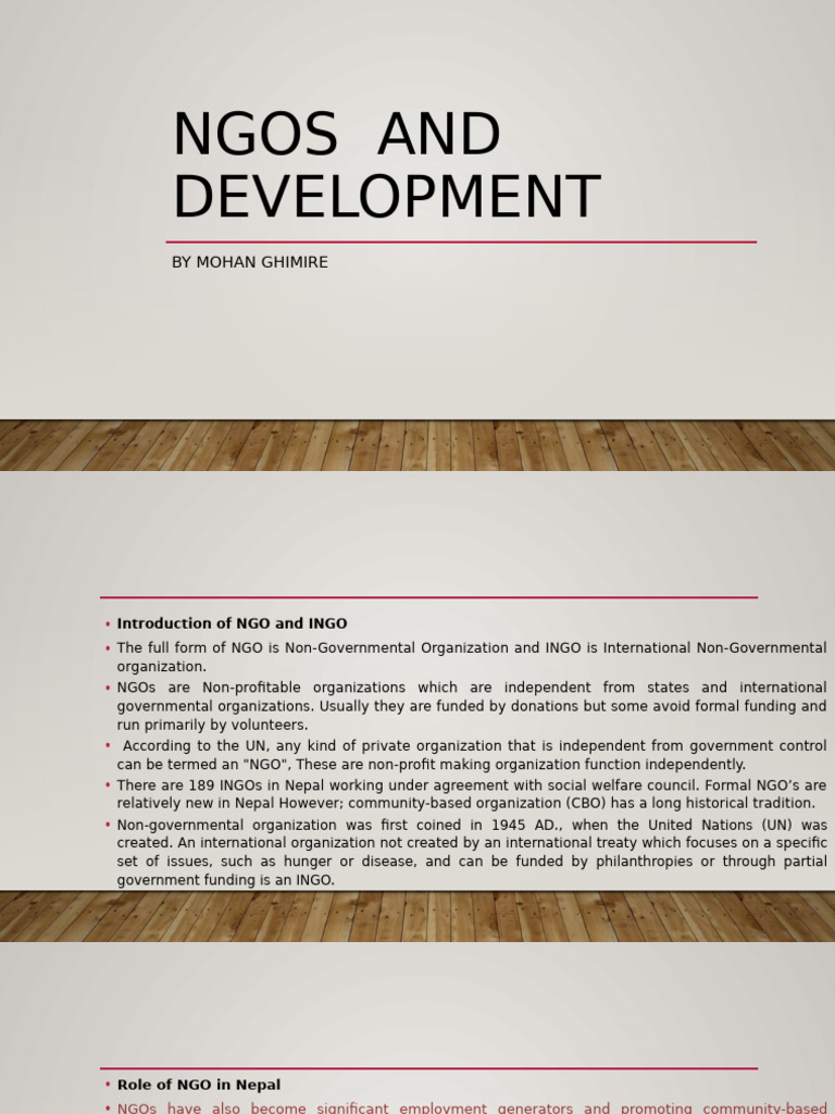 Role of NGOs in Nepal's Development | PDF | Non Governmental ...