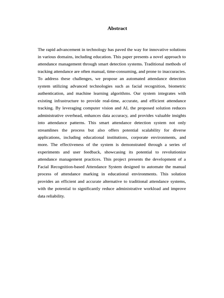 Smart attendence using face recognition system_abstract | PDF Smart attendence using face recognition system_abstract | PDF