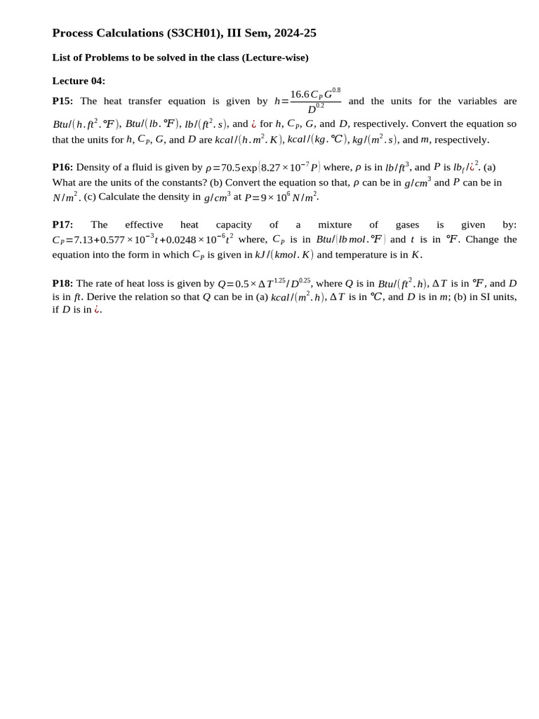 List of Problems-Lec04 | PDF