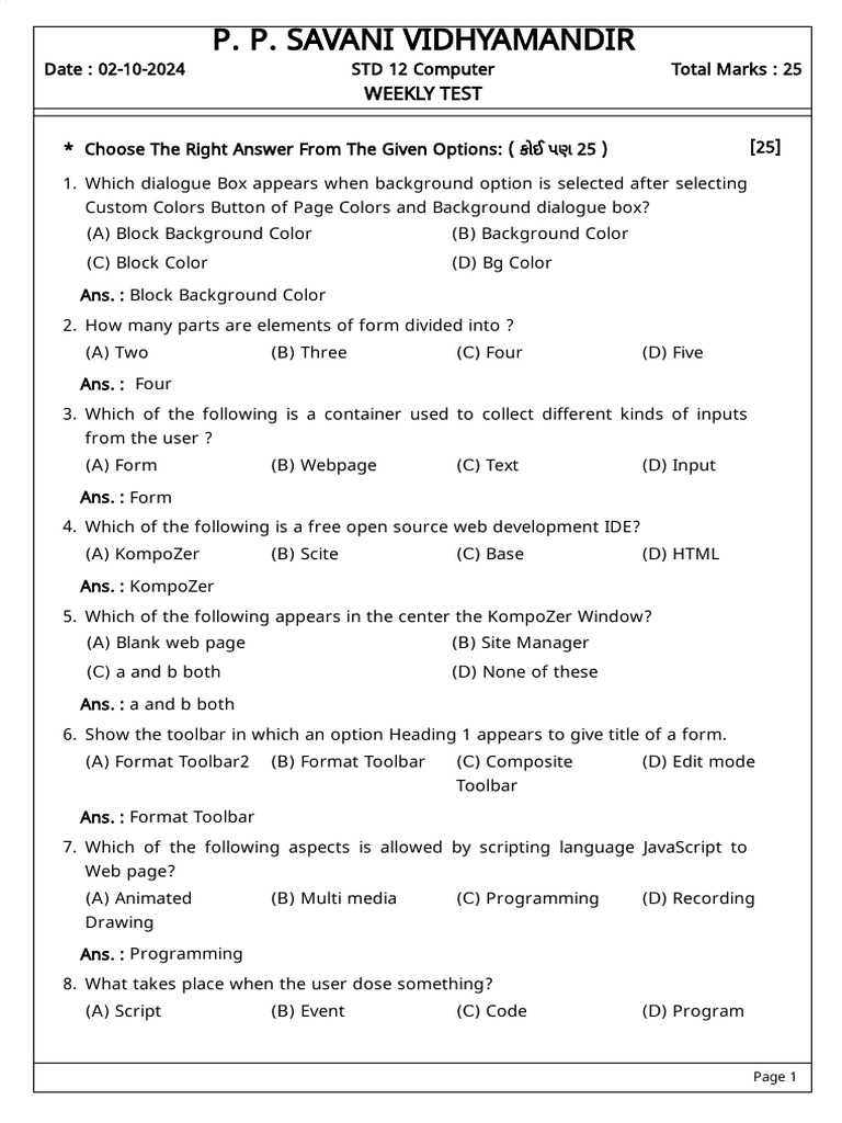 12 Gseb Imp Question Board | PDF | Class (Computer Programming) | Constructor (Object Oriented ...