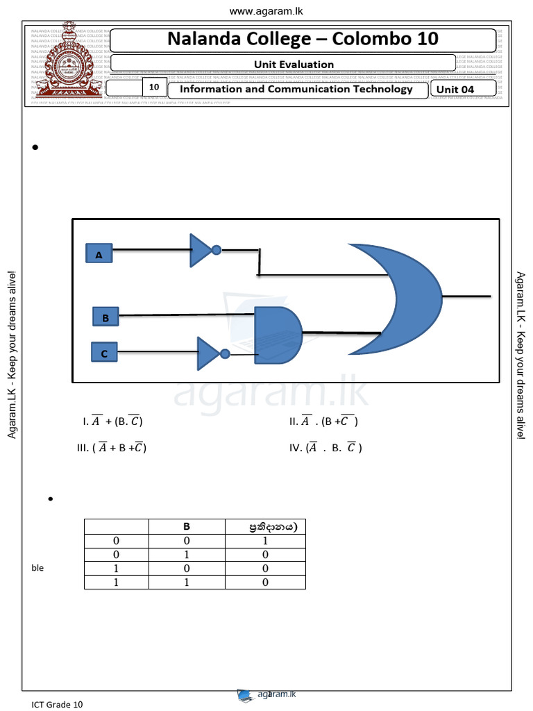 ICT Grade 10 Logic Circuit Exercises | PDF | Logic Gate | Computer Engineering