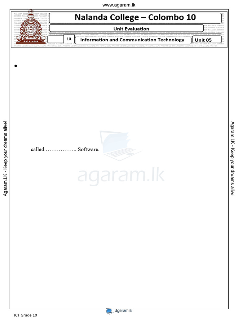 ICT Grade 10: OS and Software Basics | PDF | Operating System | Computer File