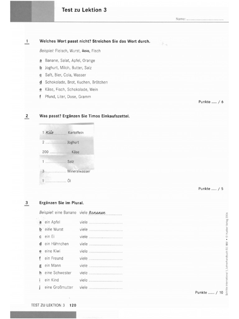 Test Zu Lektion 3 | PDF