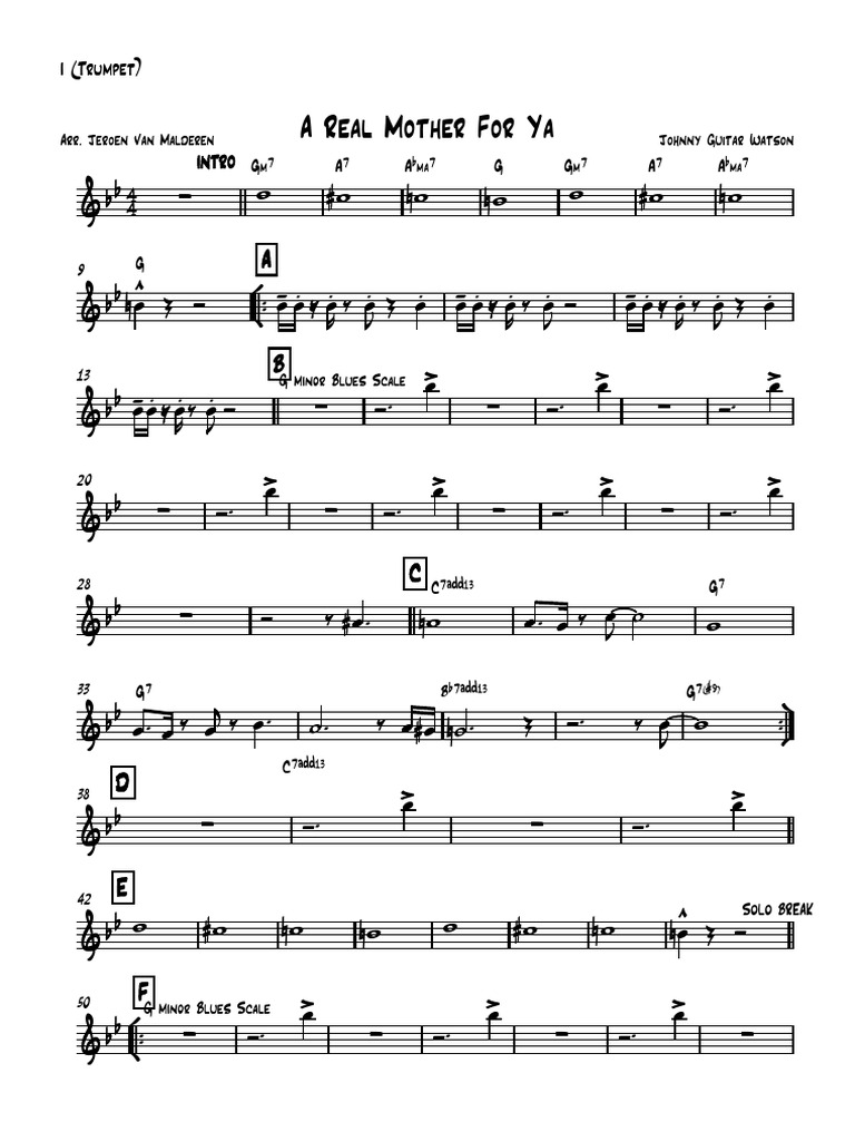 A Real Mother For Ya - Trumpet Arr. | PDF