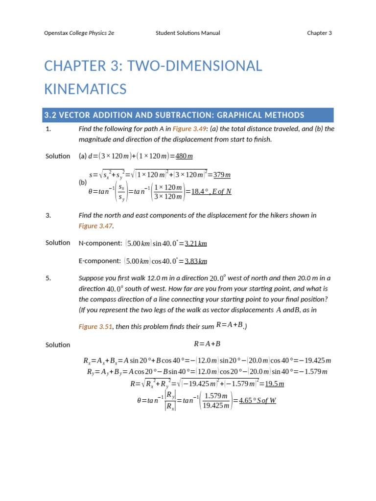 CollegePhysics2e-SSM-Ch03 | PDF | Euclidean Vector | Mechanical Engineering