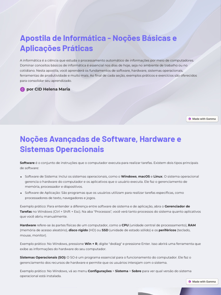 Apostila de Informática: Fundamentos e Práticas | PDF | Sistema operacional | Hardware de computador