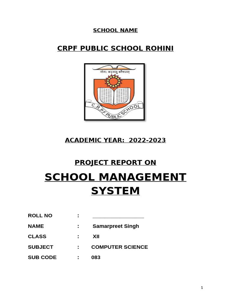 School Management System | PDF | Databases | Computing