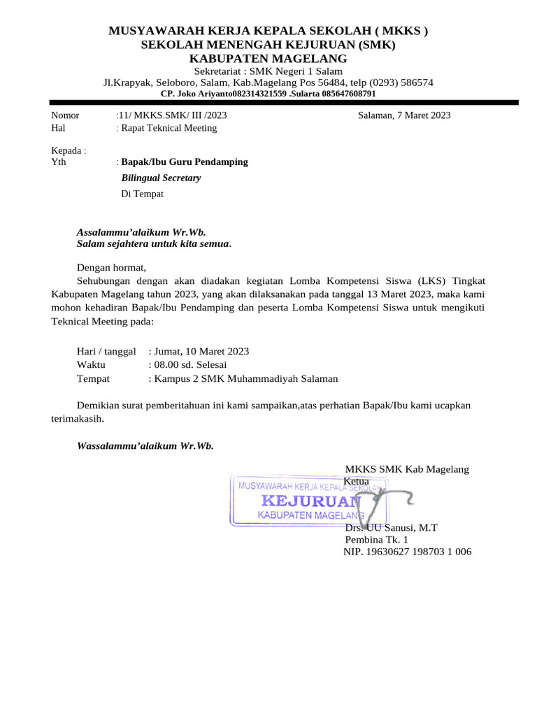 Surat Undangan TM | PDF