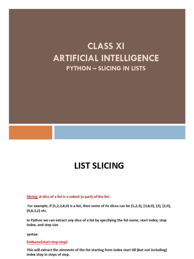 Class 11-Python Lists-Slicing | PDF | Computer Programming | Software Engineering