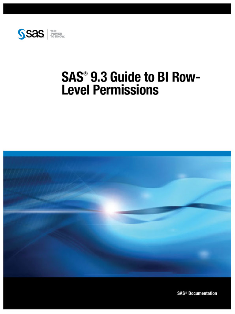SAS® Guide To BI Row-Level Permissions | PDF | Databases | Relational ...