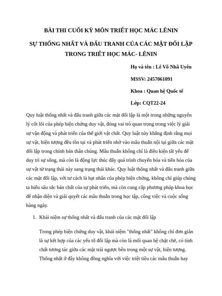 Triết Học Mác-Lenin | PDF