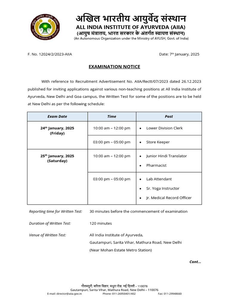 Exam Notice 1 | PDF | Circle | Medicine