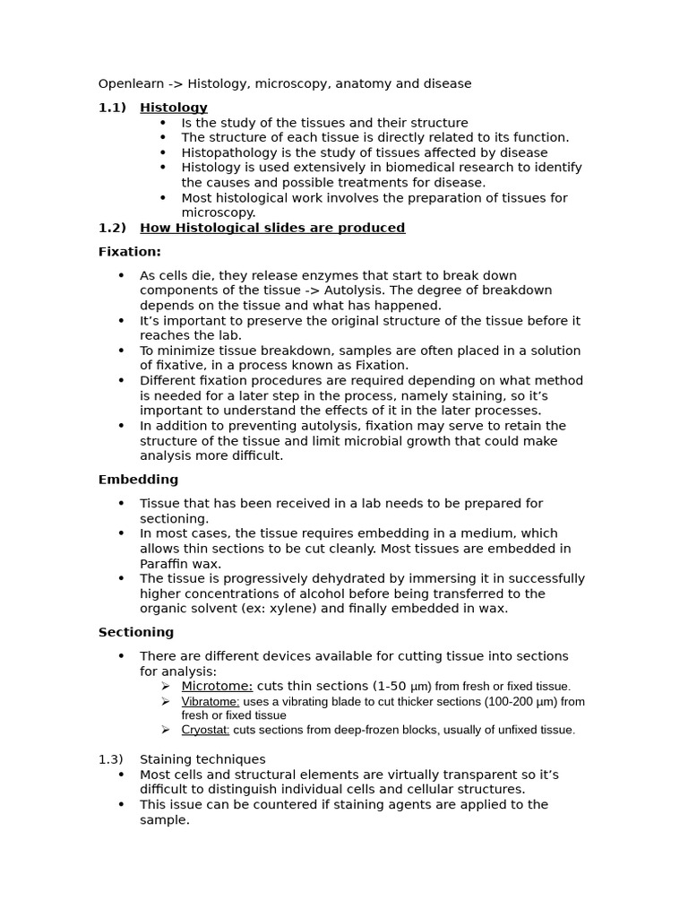 Histology | PDF | Histology | Staining