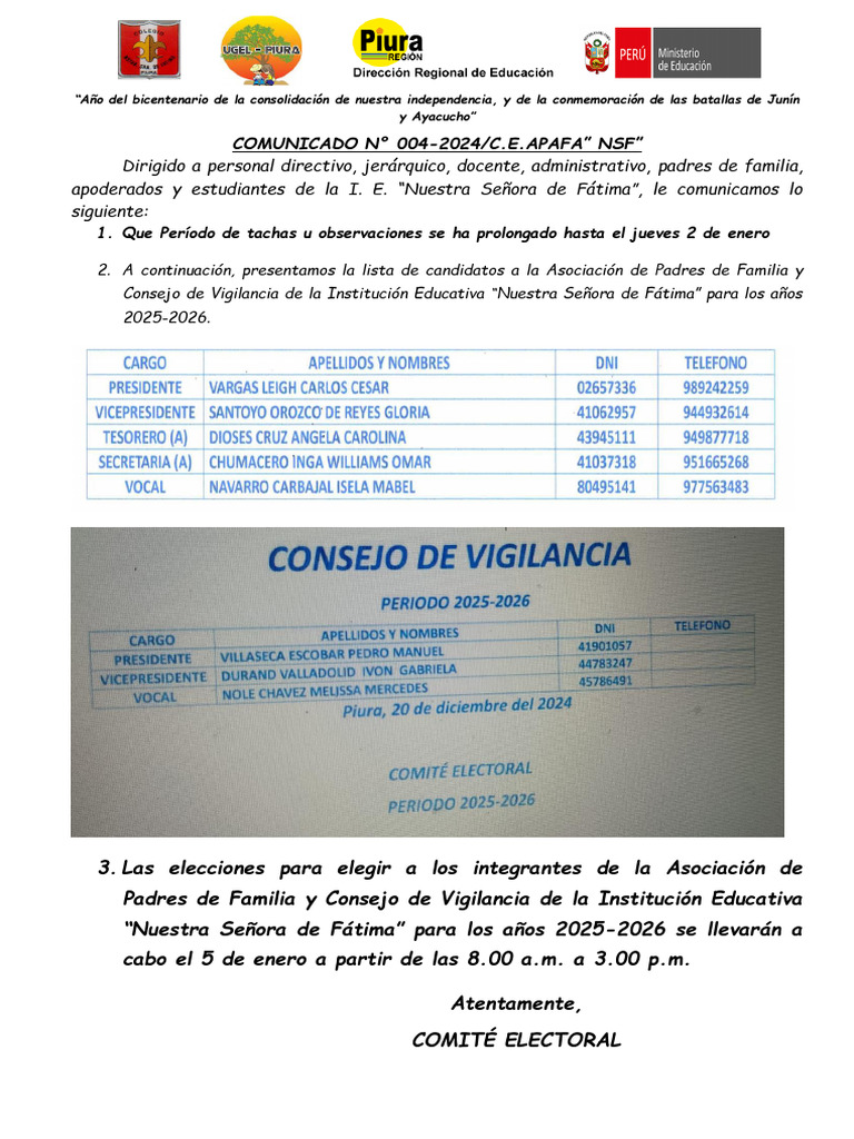 Comunicado 04 - Ce Apafa | PDF