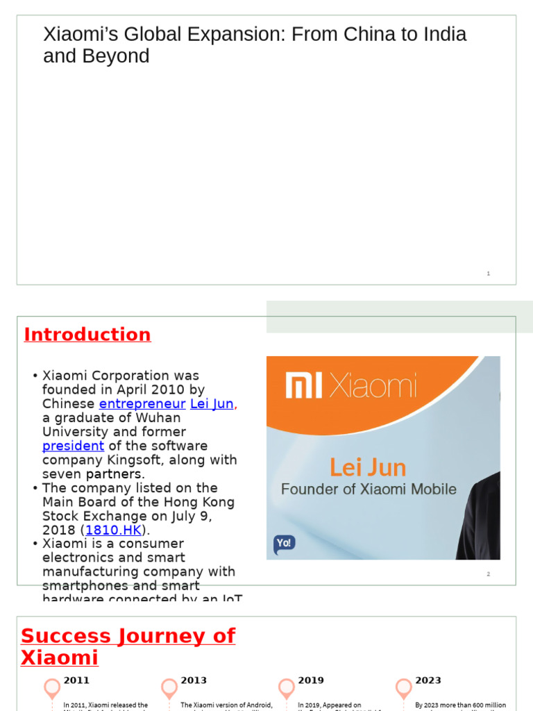 Case Study (Xiaom) .PPTX - 20241113 - 005632 - 0000 | PDF | Xiaomi | Business