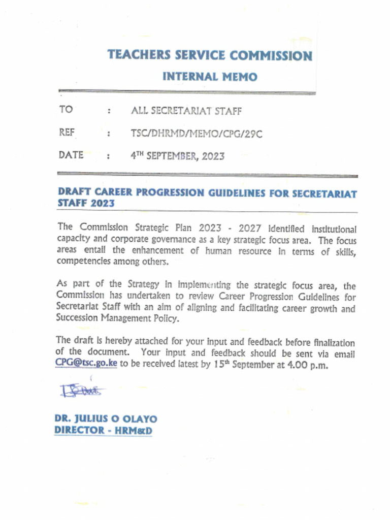 MEMO Career Progression Guidelines | PDF