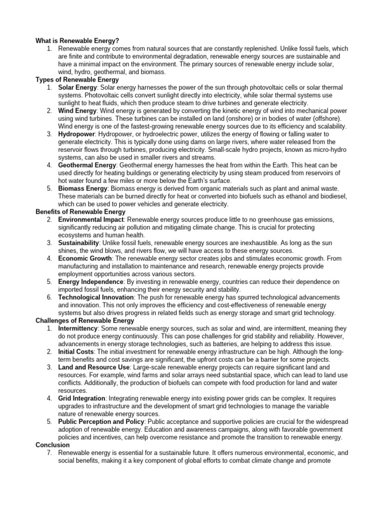 Intro To Renewable Energy | PDF | Renewable Energy | Energy Development