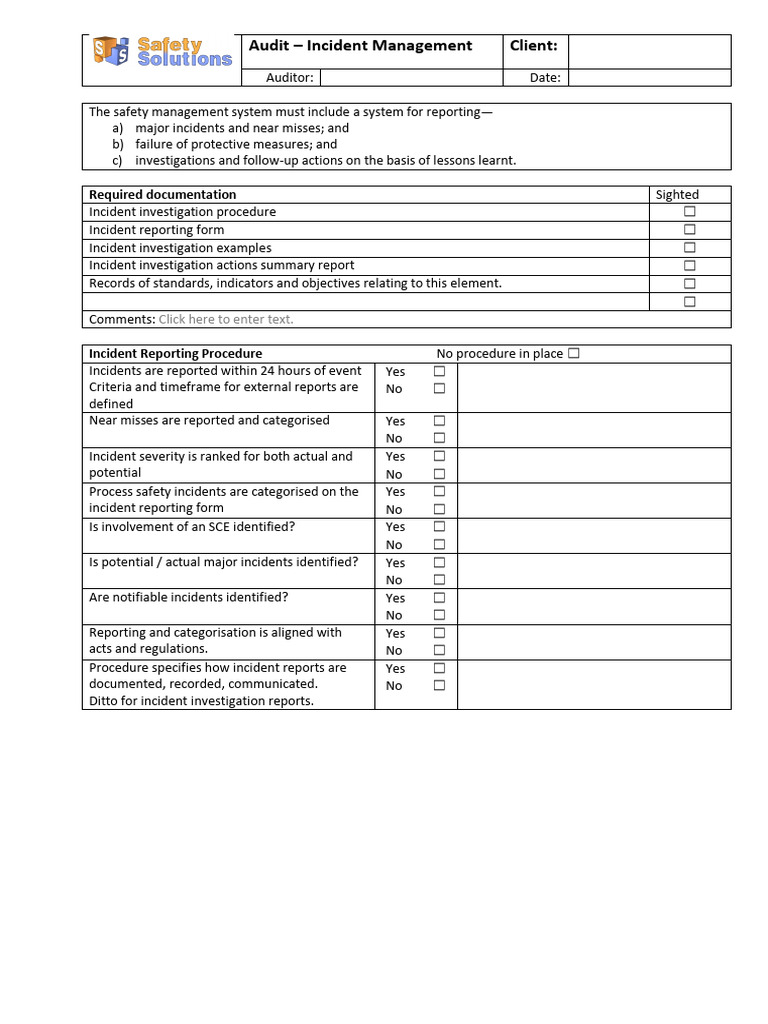 Incident Investigation Checklist | PDF | Audit | Business