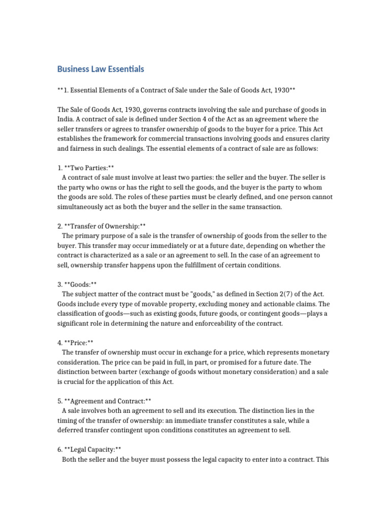 Business Law: Contracts & Partnerships Guide | PDF | Private Law ...