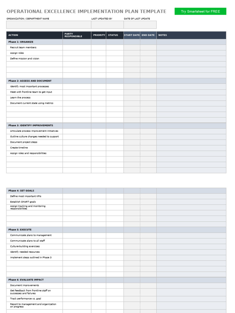 IC Operational Excellence Implementation Plan 10701 | PDF