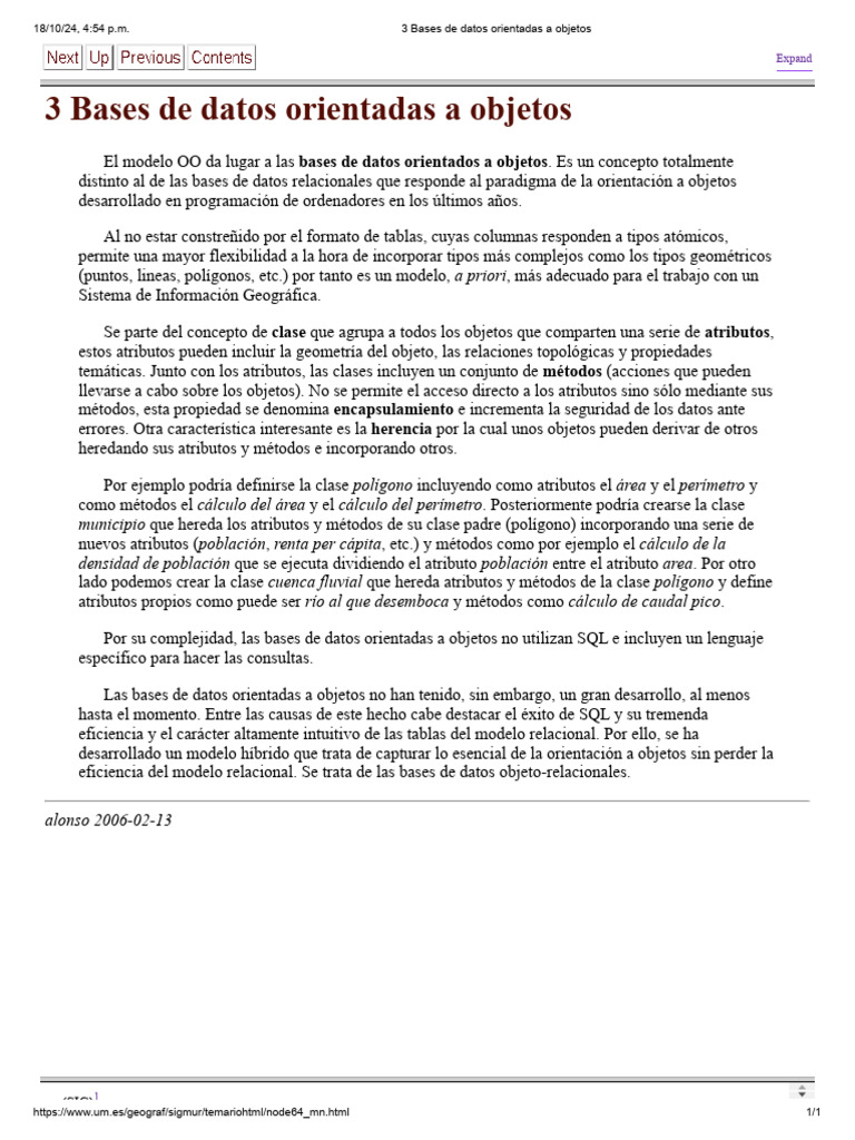 Bases de Datos Orientadas a Objetos | PDF | Bases de datos | Objeto ...