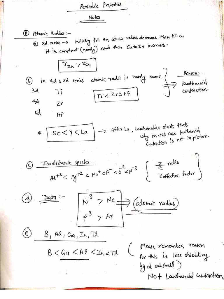 Periodic Table Advanced Notes 2 | PDF