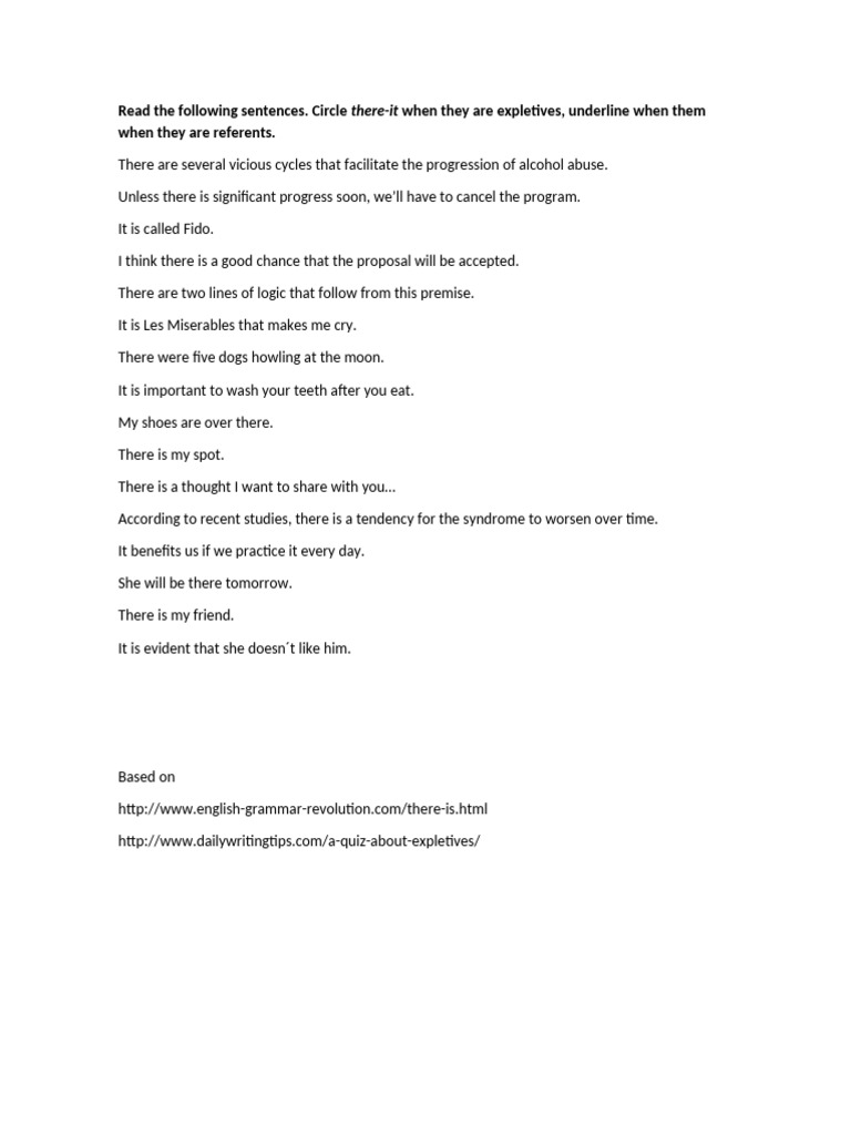 Expletives and Referents Guide | PDF