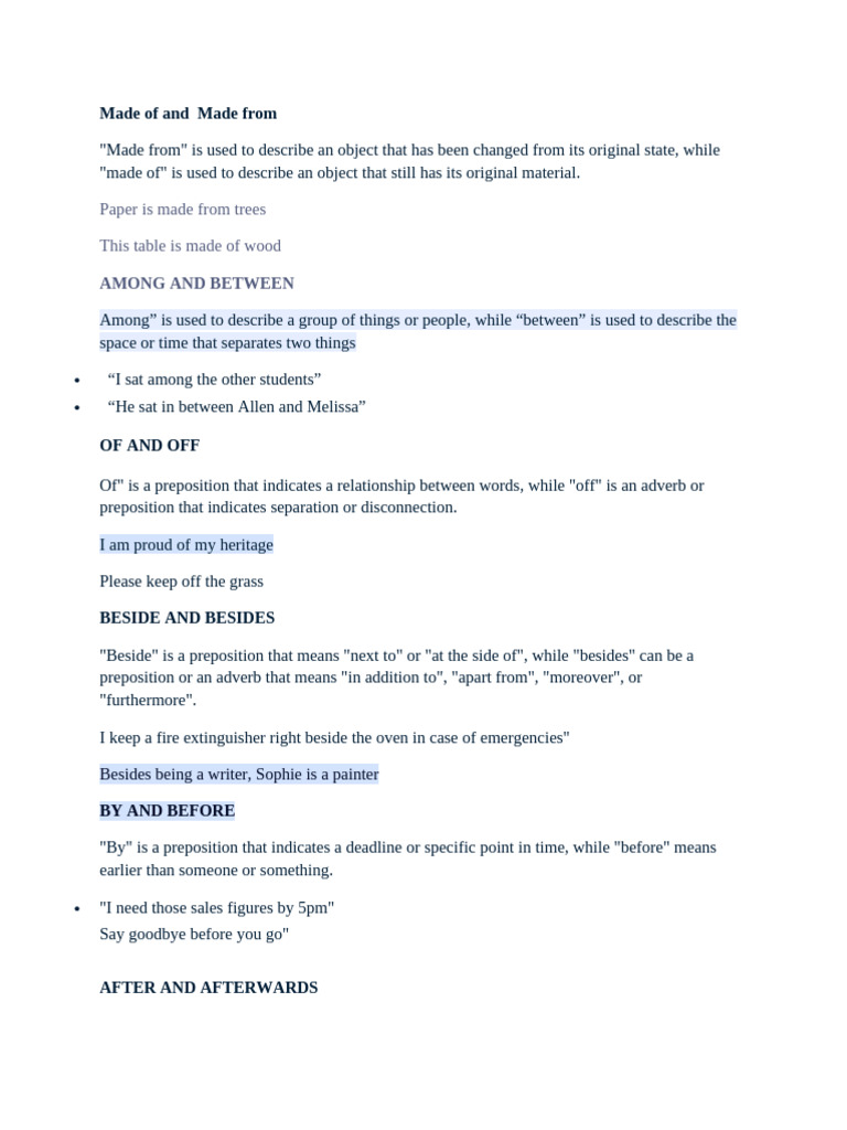 prepositions | PDF | Preposition And Postposition | Adverb