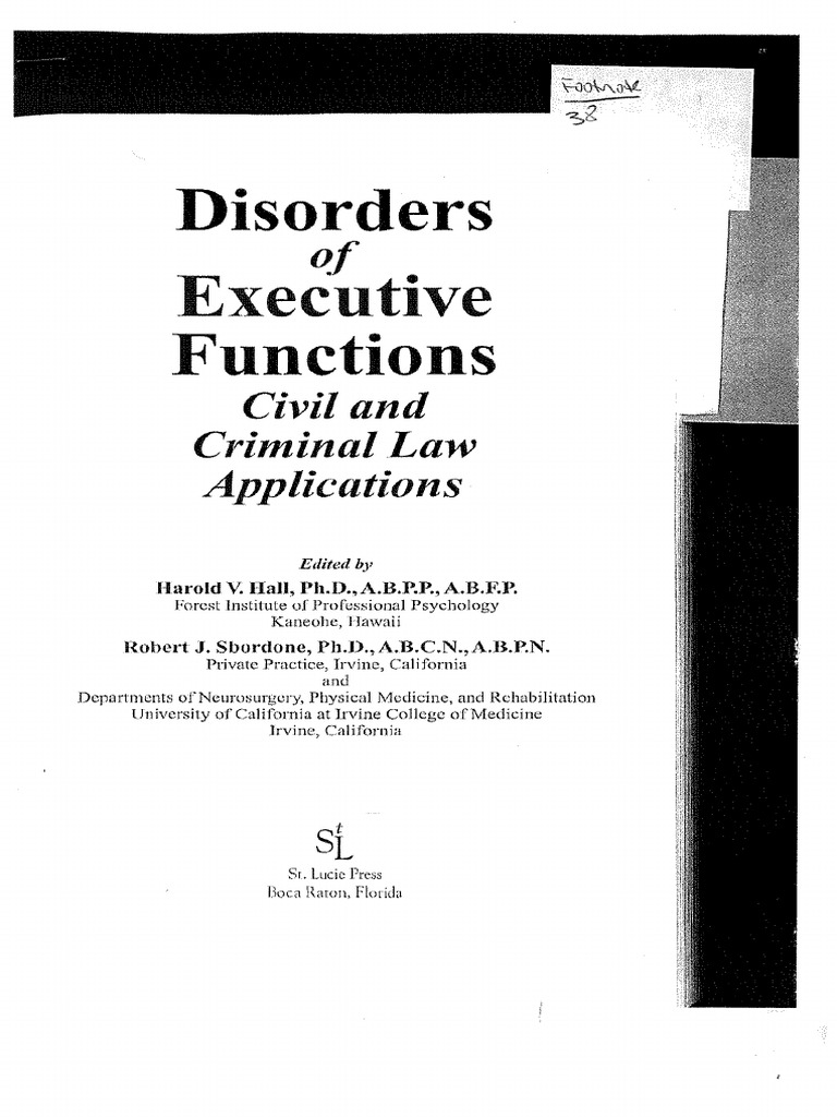 Exec Function and The Law | PDF | Aphasia | Mental Disorder